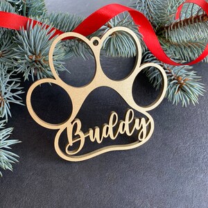 Custom Dog Paw Ornament, Personalized Cat Paw Print Ornament for ...