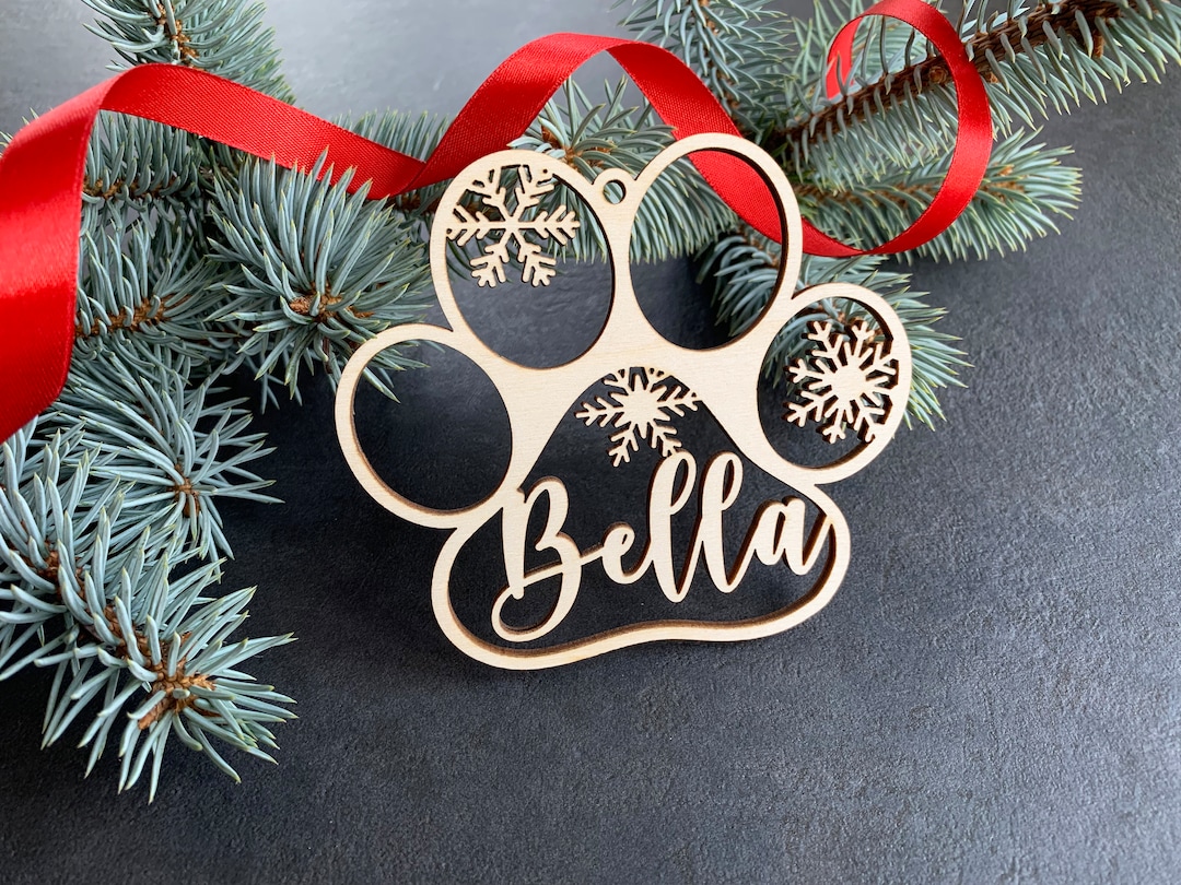 Custom Dog Paw Ornament, Personalized Cat Paw Print Ornament for ...
