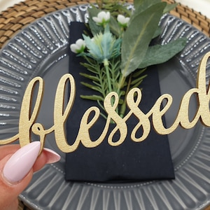 Blessed Place Cards, Custom Thanksgiving Place Cards, Personalized ...