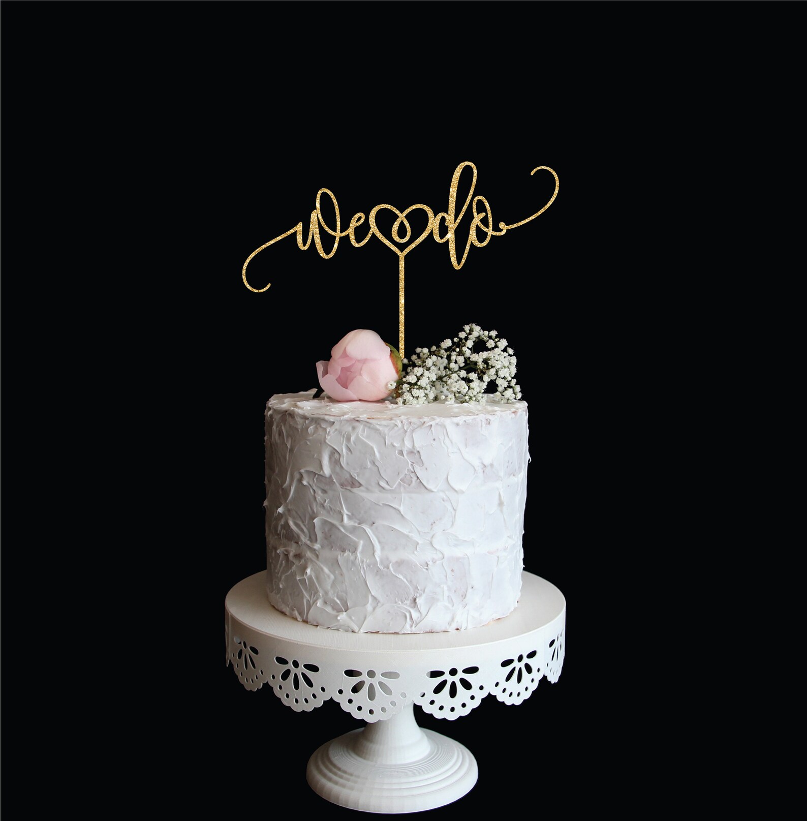 We Do Cake Topper Elegant Script Cake Topper Handwritten | Etsy