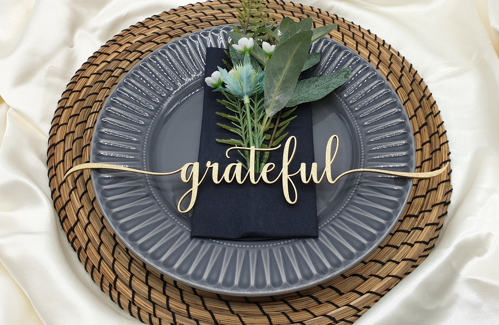 Grateful Place Cards, Custom Thanksgiving Place Cards, Personalized ...