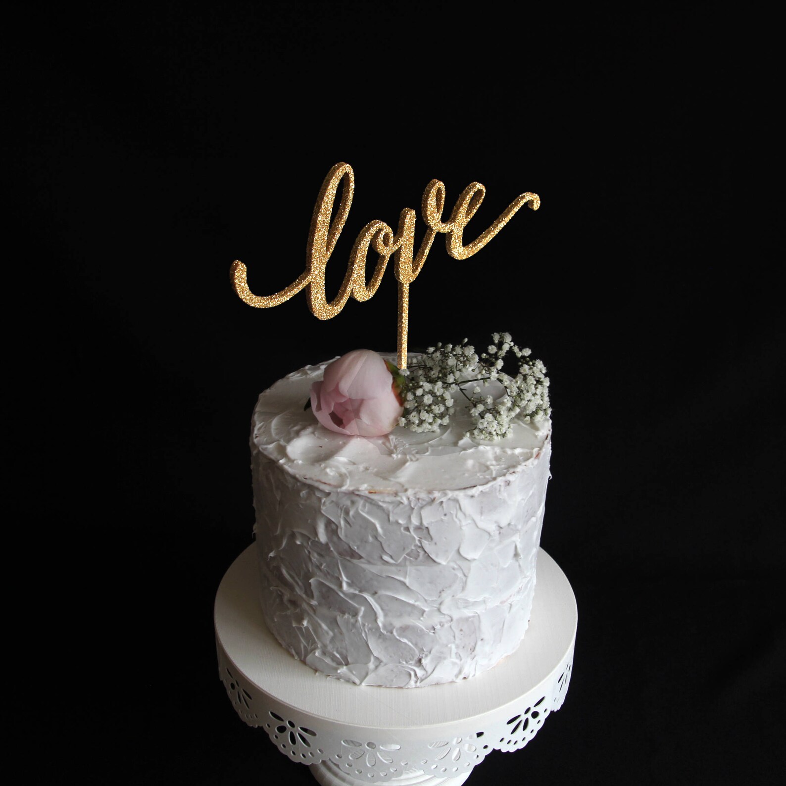 Love Cake Topper Elegant Script Love Cake Topper | Etsy