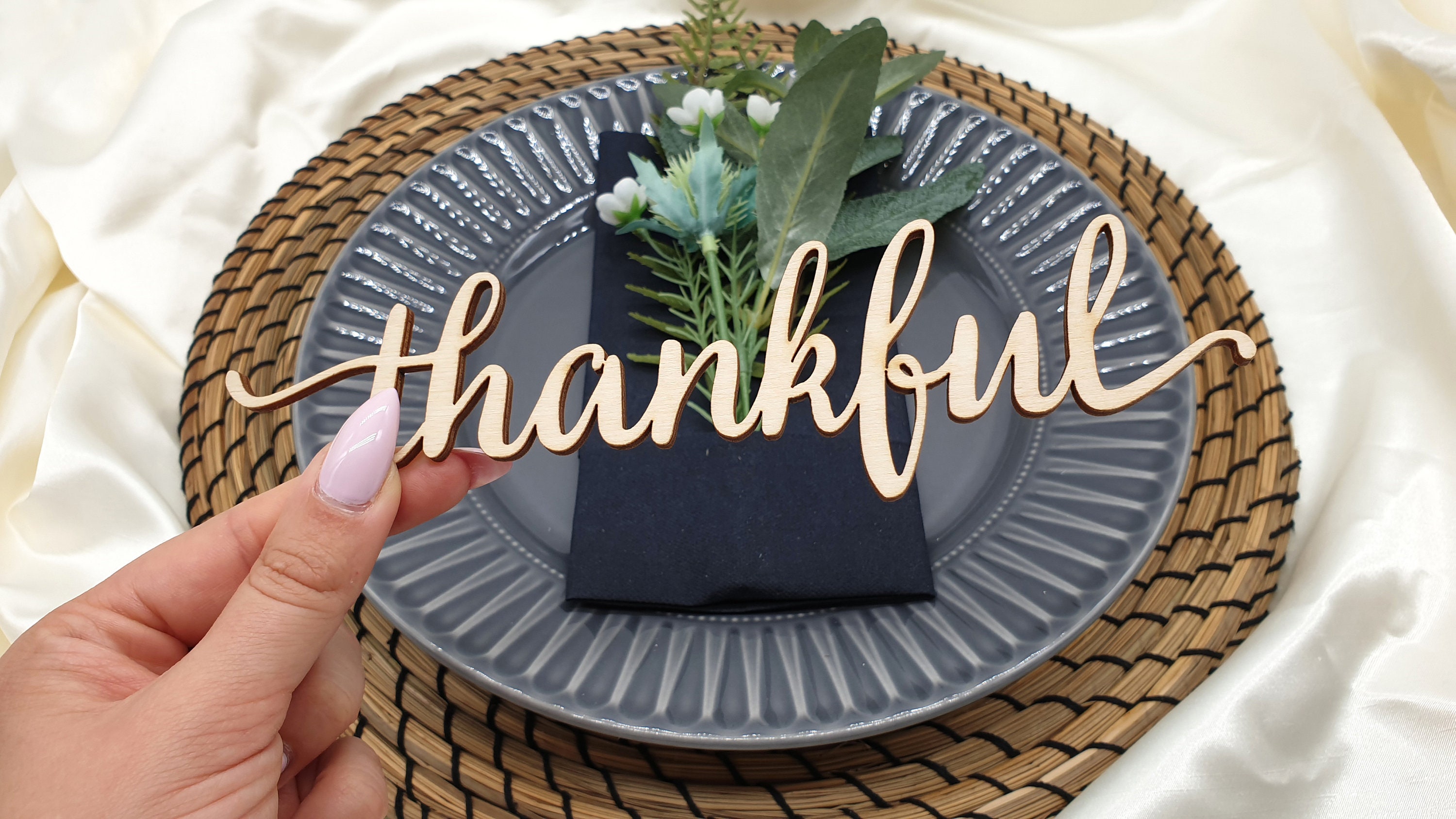 Thankful Place Cards Custom Thanksgiving Place Cards | Etsy