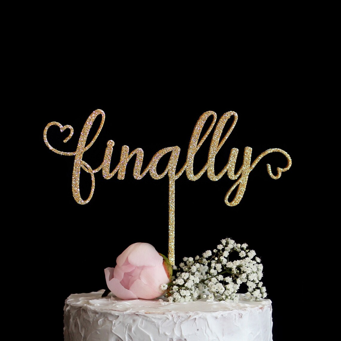 Finally Cake Topper, Glitter Wedding or Engagement Cake Decor - Etsy