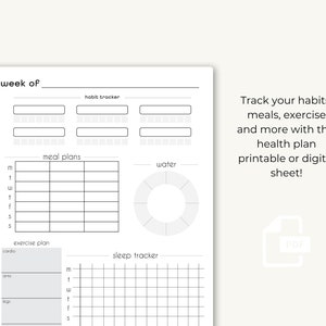 Bullet Journal Health Printable Sheet - Etsy