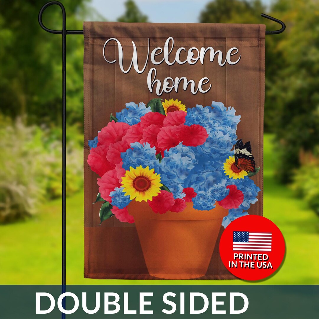 Welcome Home Spring Floral Garden Flag – Double Sided Polyester - Etsy