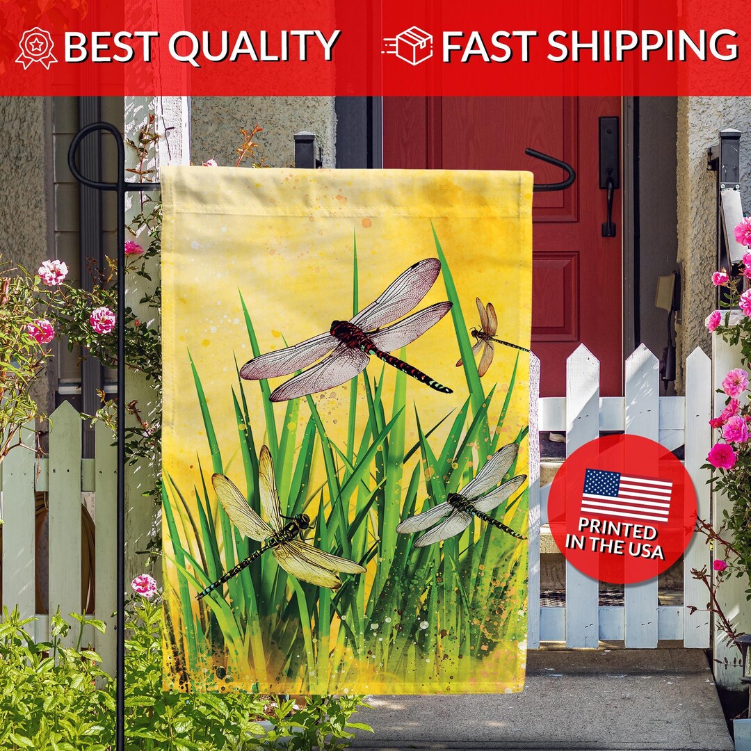 Dragonfly Summer Flag – Dragonfly Decor, Nature Garden Flag, Outdoor ...