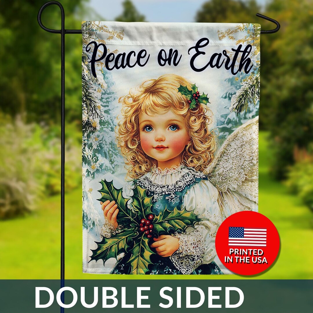 Peace on Earth Angel Flag – Double Sided Christmas Garden Decor - Etsy