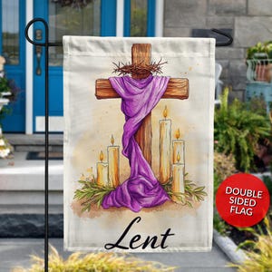 Lent Garden Flag – Cross, Candles, & Crown of Thorns - Etsy
