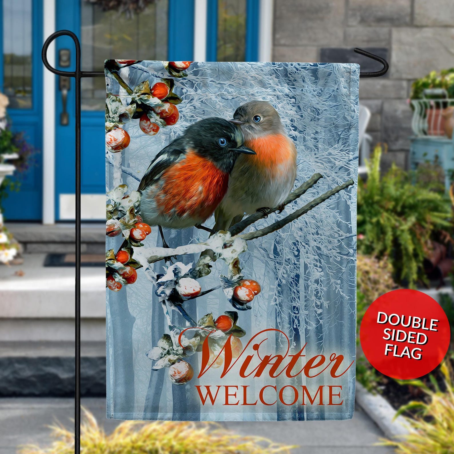 Winter Welcome Birds Flag Winter Flag, Snowy Bird, Winter Welcome ...