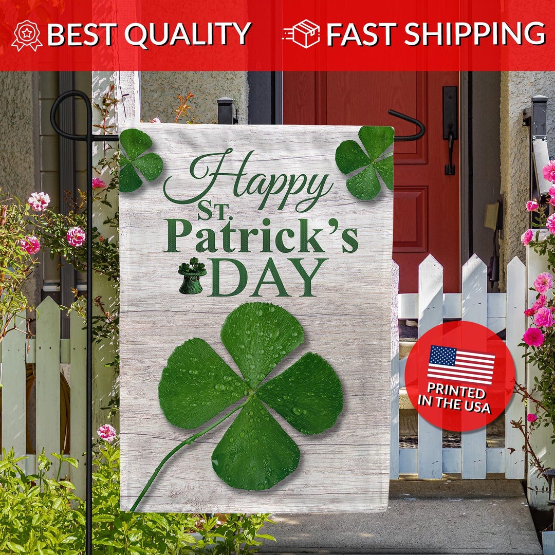 Happy St. Patrick's Day Flag - St Pat's Day, Irish Flag, St Paddys Day ...
