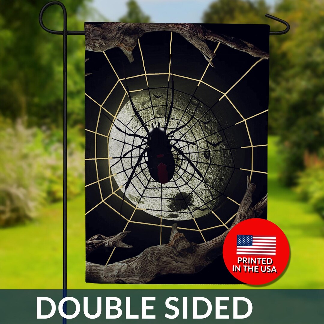 Creepy Spider Web Halloween Flag – Double Sided Horror Decor - Etsy