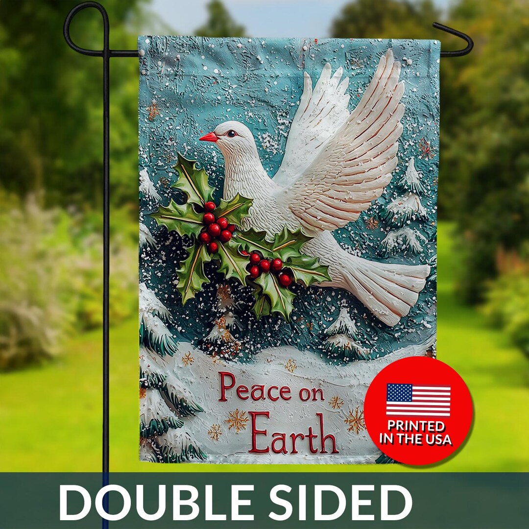 Peace on Earth Dove Flag – Double Sided Holiday Garden Decor - Etsy