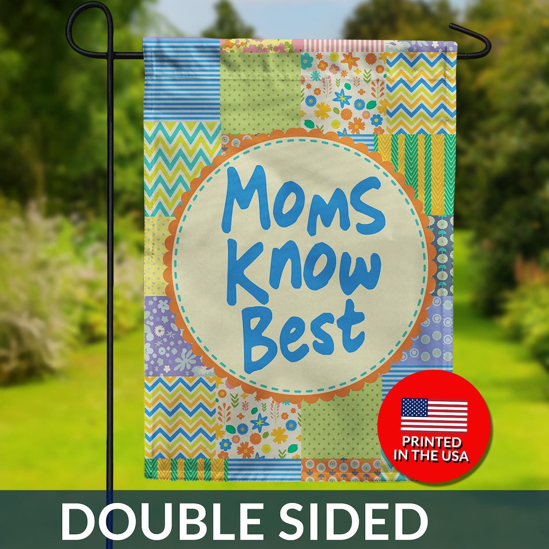 Moms Know Best Double Sided Flag - Patchwork Flag, Plaid Chevron Flag ...
