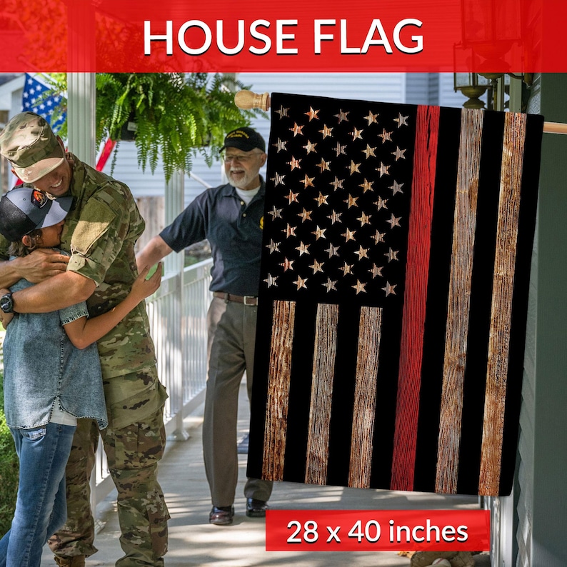 Red Line Firefighter Double Sided Flag - Fire Department Flag ...