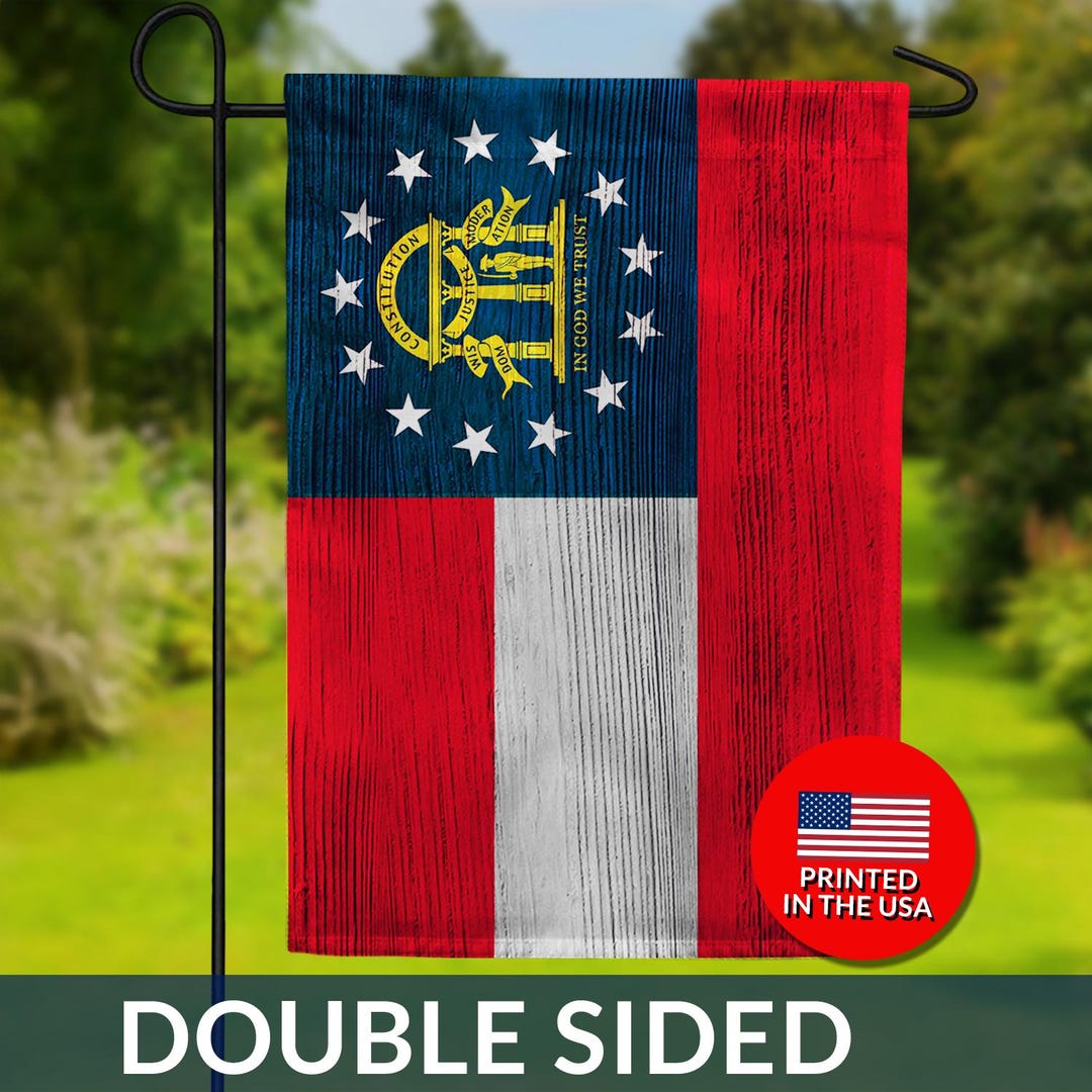 Rustic Georgia State Flag - Double Sided Wood Design, GA Pride - Etsy