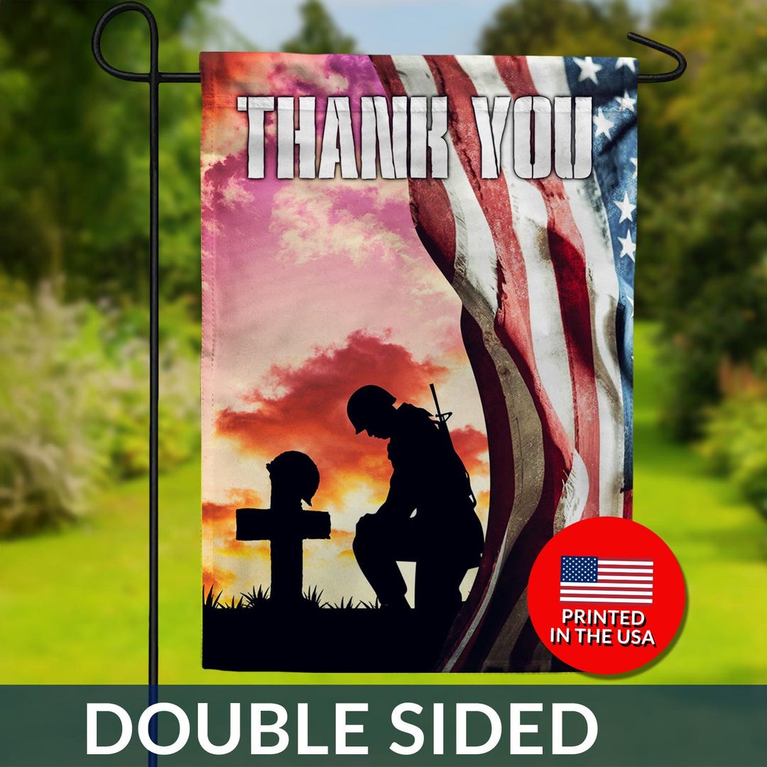 Soldier Memorial Thanks Double Sided Flag - Military Tribute - Etsy