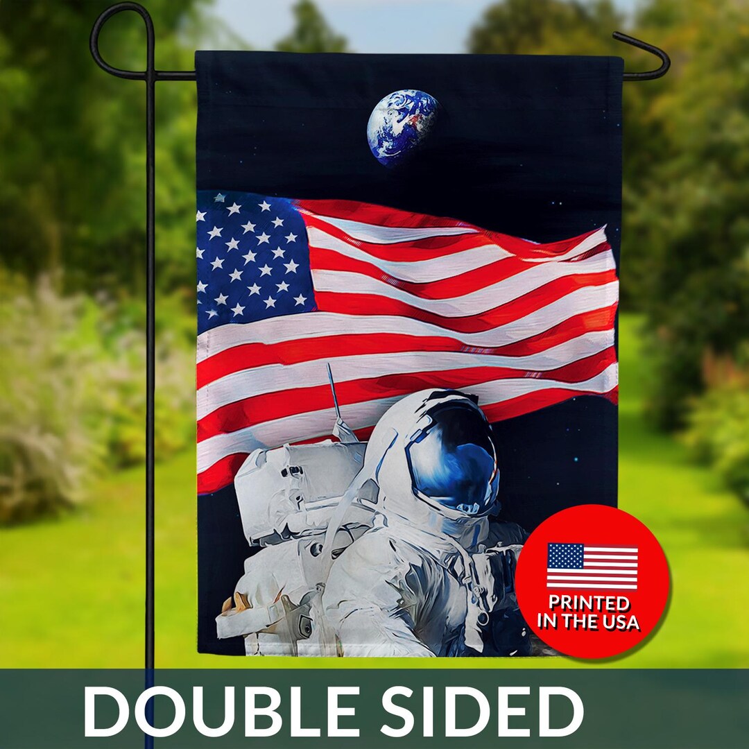 Astronaut Selfie Flag – American Space Exploration, Double Sided - Etsy