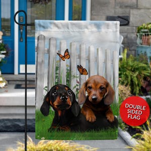 Dachshund Puppies Flag – Dachshund Decor, Puppy Flag, Dog Flag, Dog ...