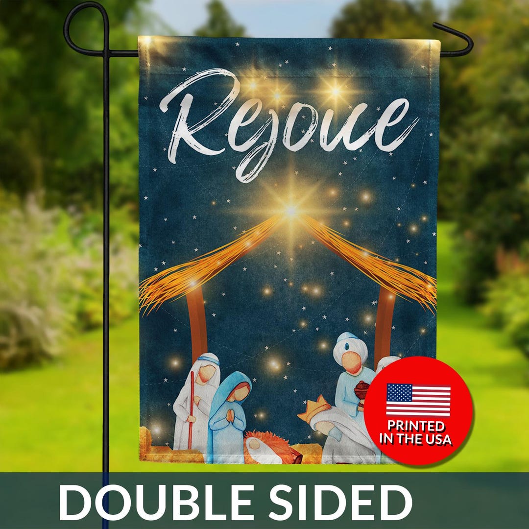 Rejoice Nativity Scene Double Sided Flag - Wise Men Flag, Religious ...