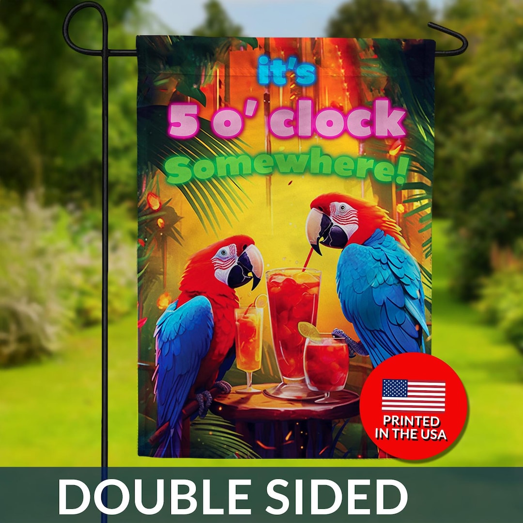 Tropical Parrots Tiki Bar Flag – Double Sided Summer Garden Decor - Etsy