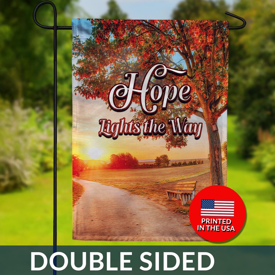 Hope Lights the Way Flag - Sunset Autumn Scene, Double Sided - Etsy