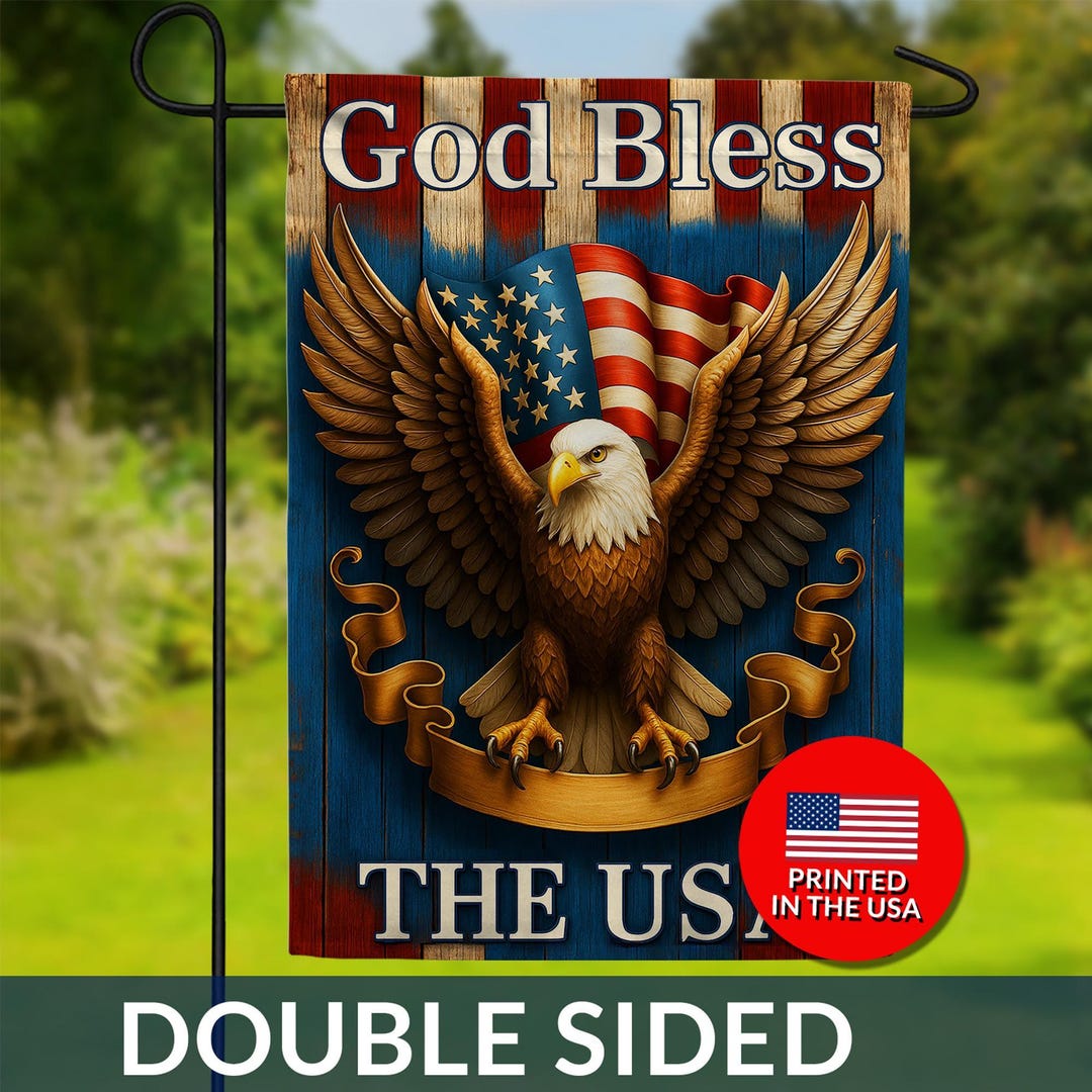God Bless USA Eagle Flag – Patriotic Double Sided Design - Etsy