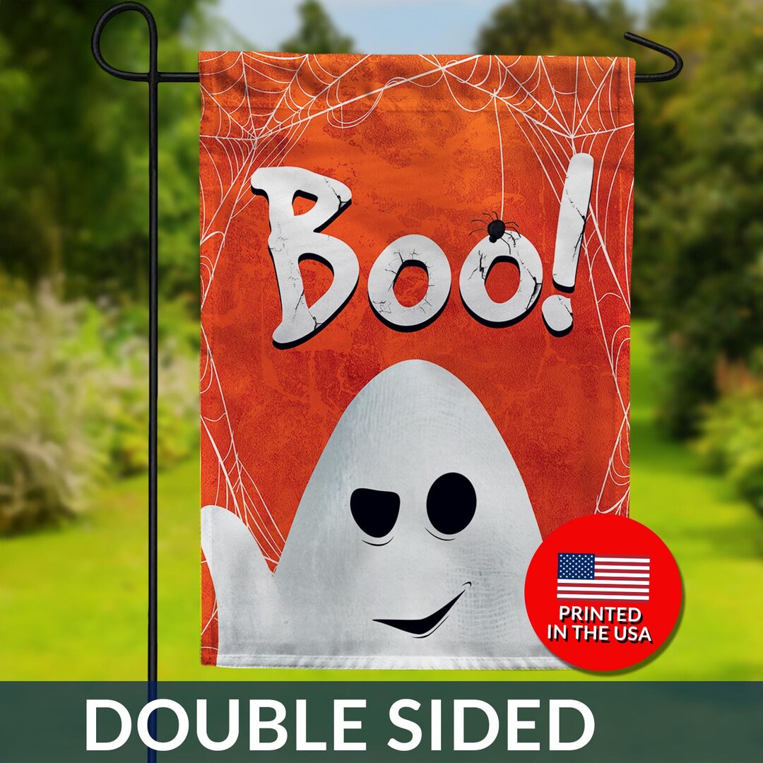 Friendly Ghost Halloween Flag – Double Sided BOO Decor - Etsy