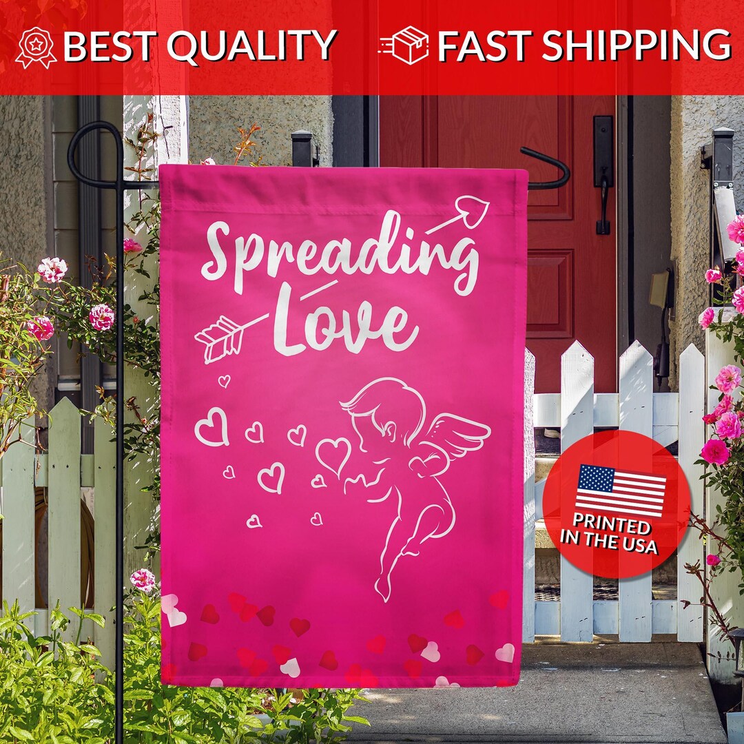 Spreading Love Cupid Double Sided Flag - Cupid Flag, Spreading Love ...