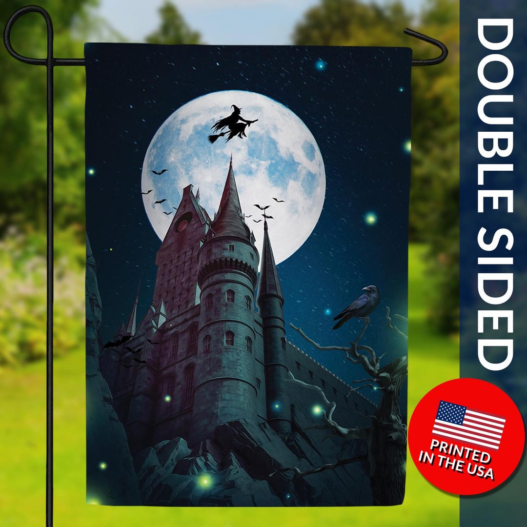A Haunting We Will Go Double Sided Flag - Gothic Haunted Castle ...