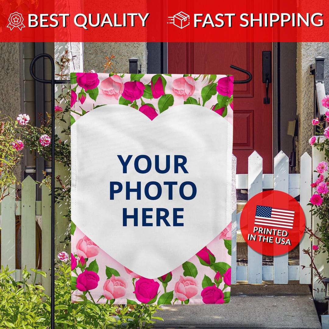Personalized Valentine's Day Flag - Custom Photo Garden Flag, Custom ...