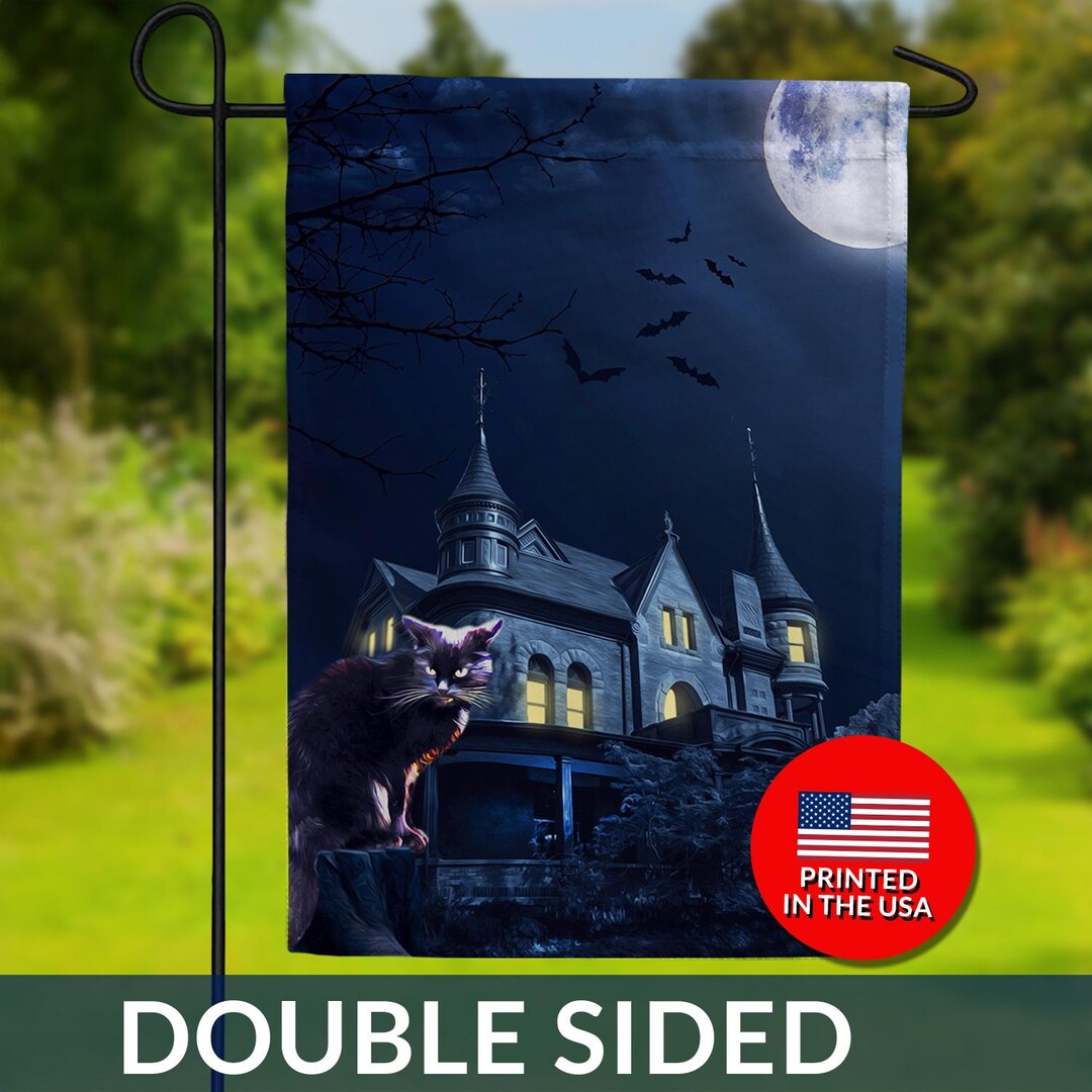Haunted Victorian Mansion Flag – Gothic Halloween Decor, Double Sided ...