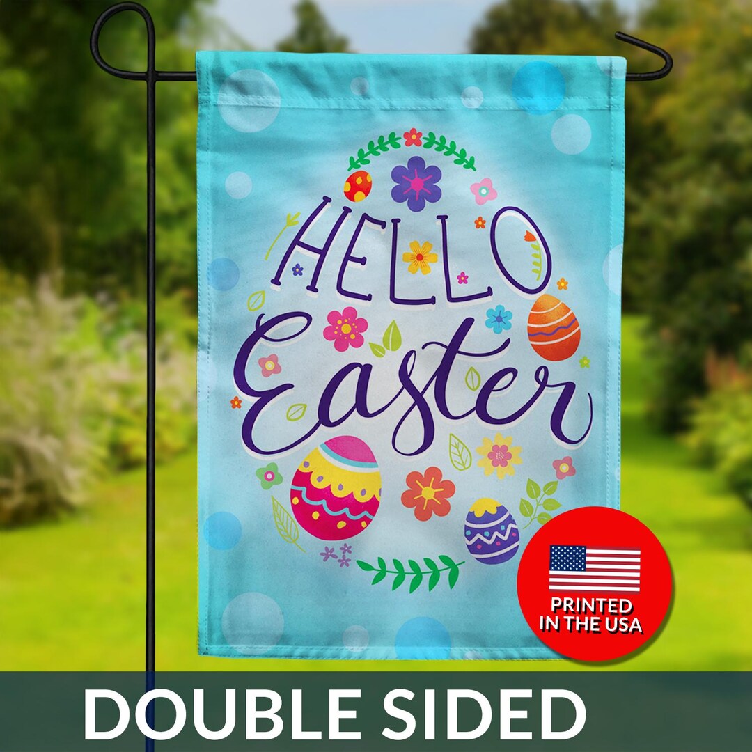 Colorful Easter Egg Double Sided Flag - Happy Easter Egg Flag, Easter ...