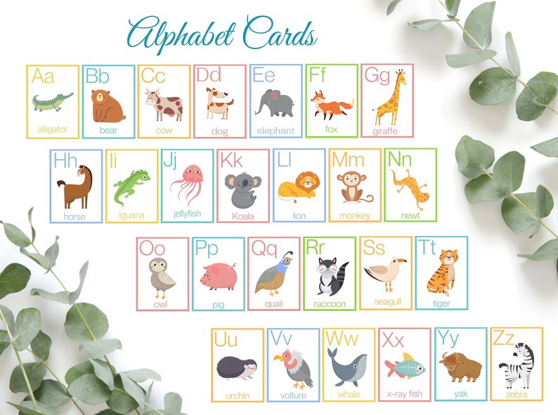 Printable Alphabet Flashcards Instant Digital Download Toddler ...