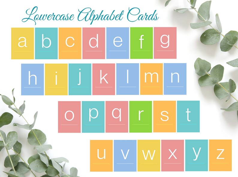 Printable,alphabet Flashcards, Lowercase, Lower Case, Toddler Learning ...