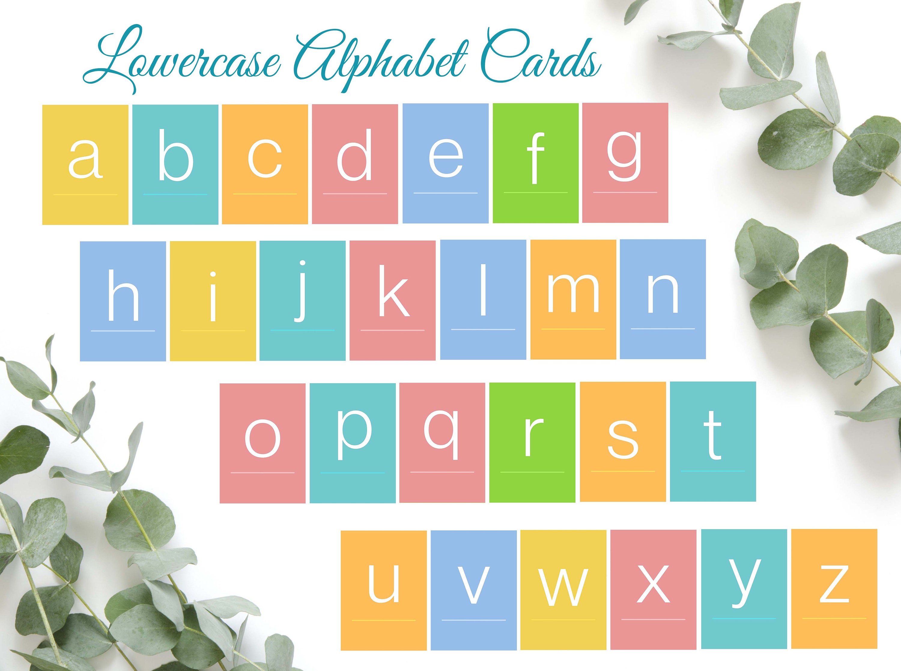 Printable,alphabet Flashcards, Lowercase, Lower Case, Toddler Learning ...
