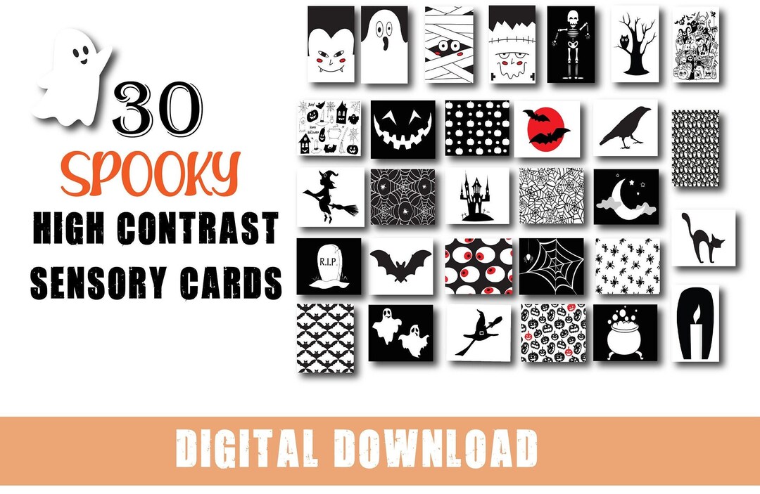 Halloween High Contrast Sensory Cards - Etsy