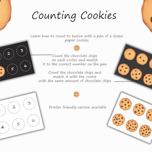 Counting Cookies Homeschool Learning Twelve Dozen Toddler Busy - Etsy
