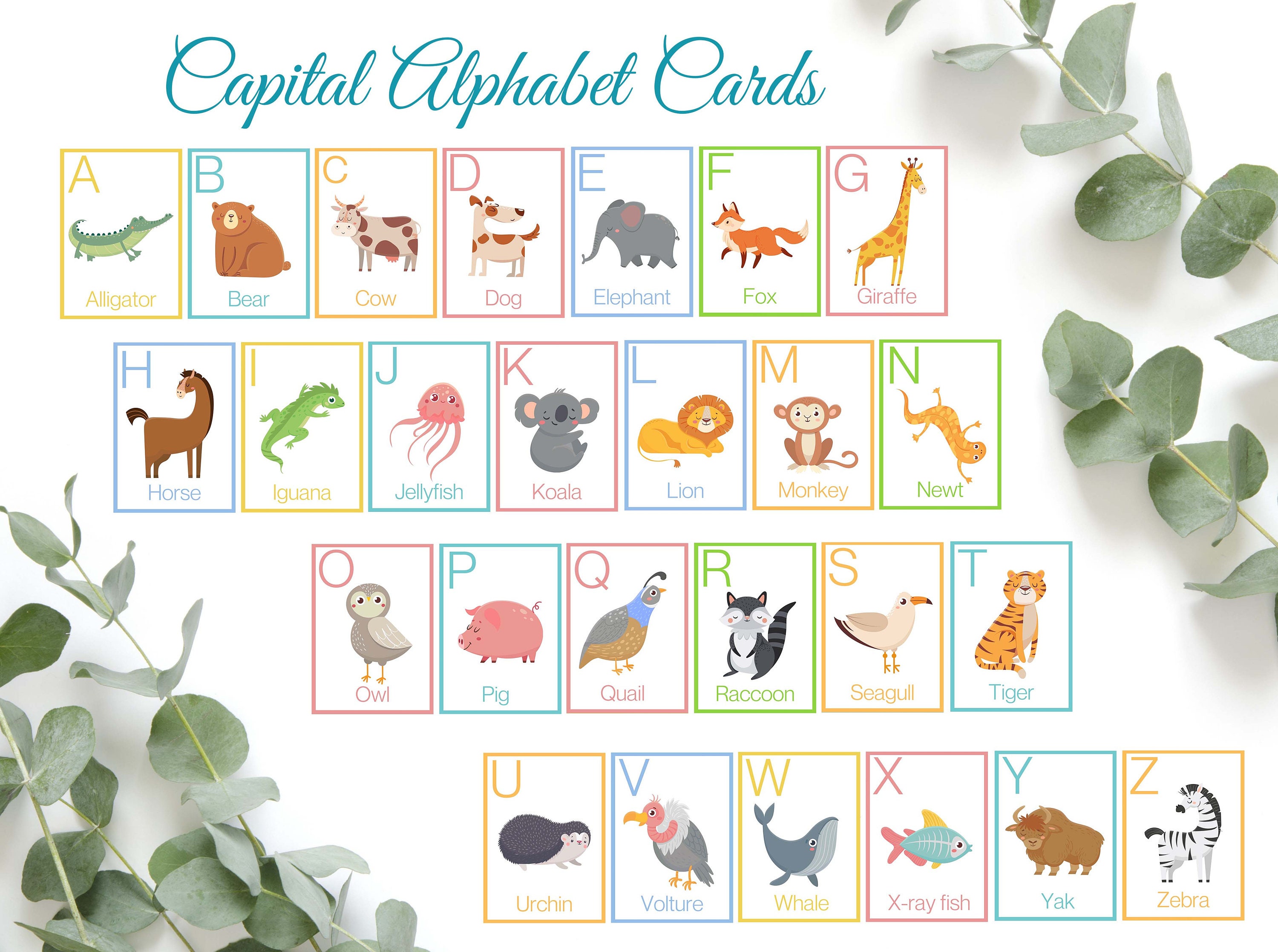 Printable Alphabet Flashcards Instant Digital Download Toddler ...