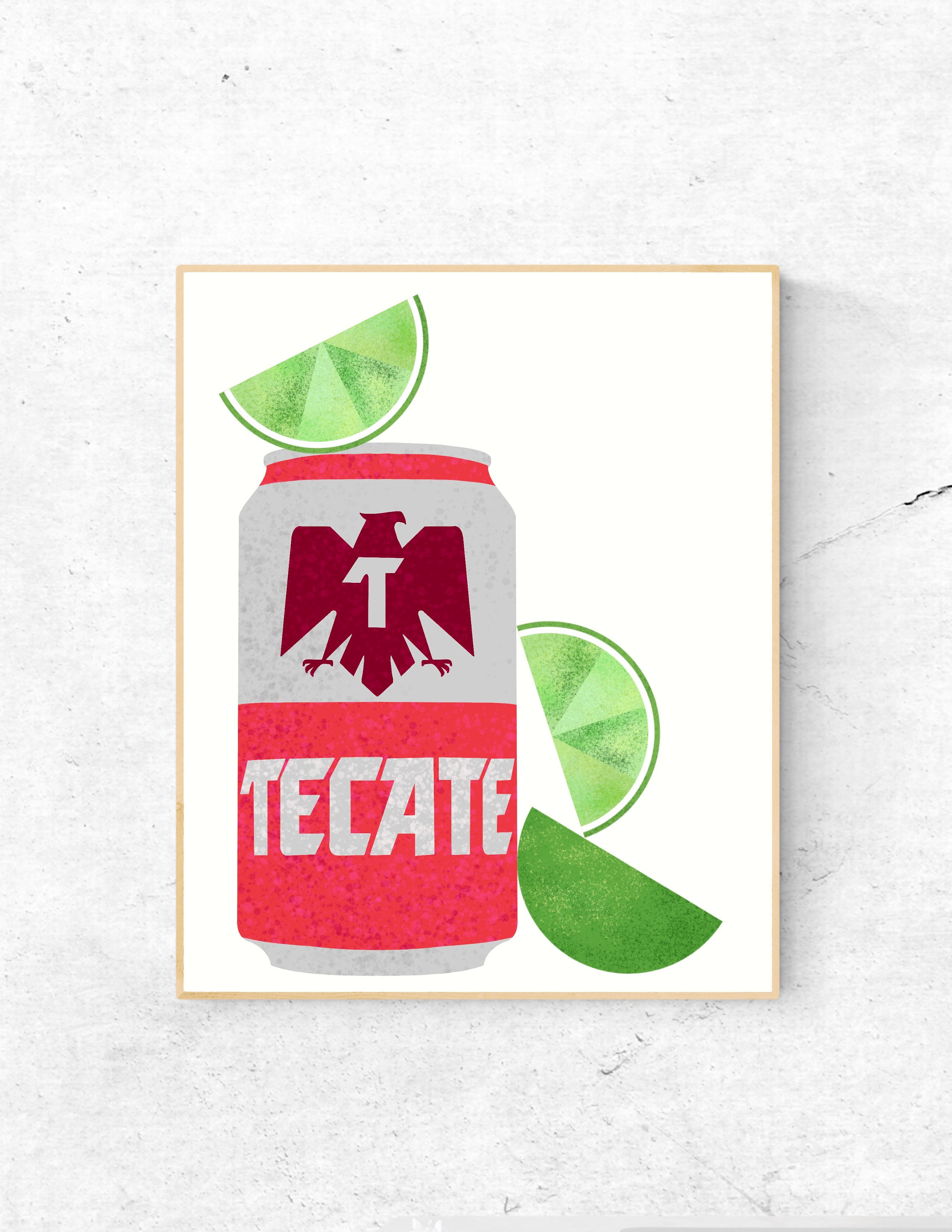 Tecate & Lime, Retro Trendy Aesthetic Print, 70s Vintage, Vibrant ...