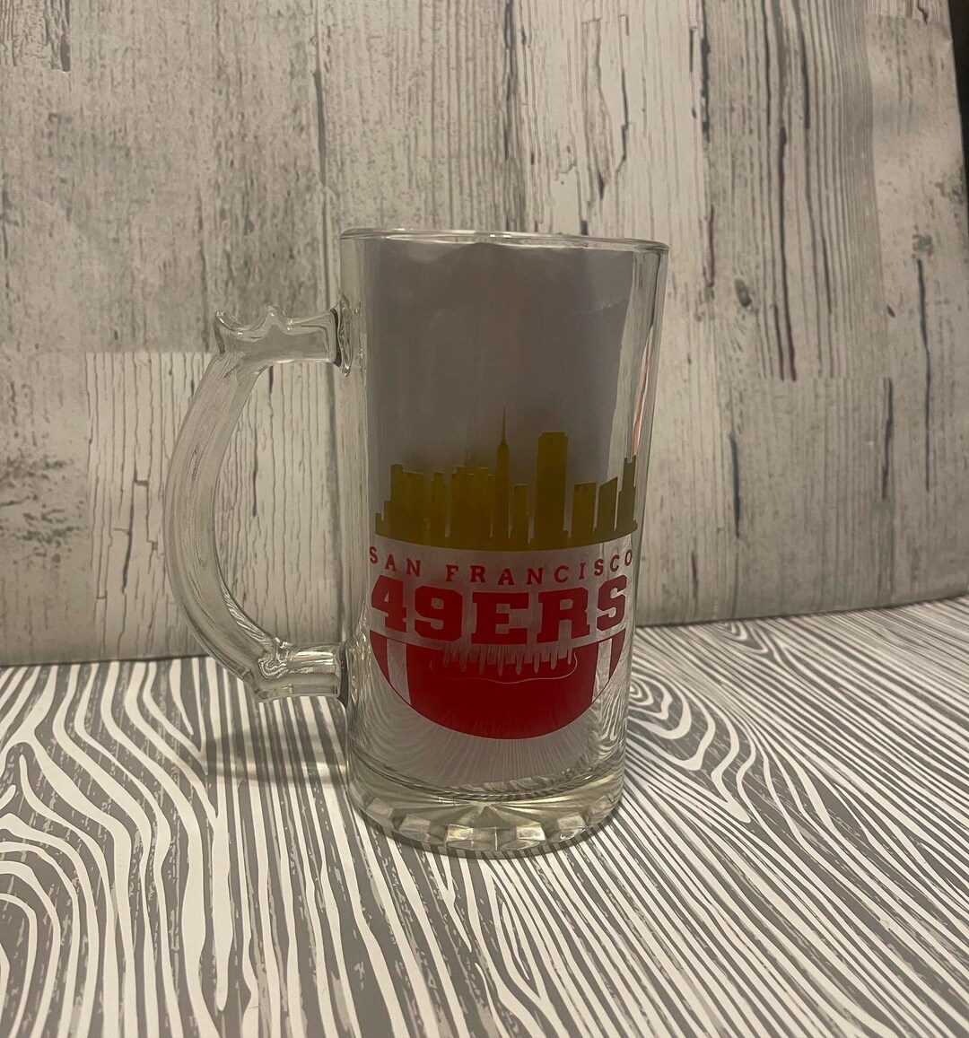 San Francisco 49ers Glass Mug, Glass Tumbler, NFL Tumbler, Super Bowl ...