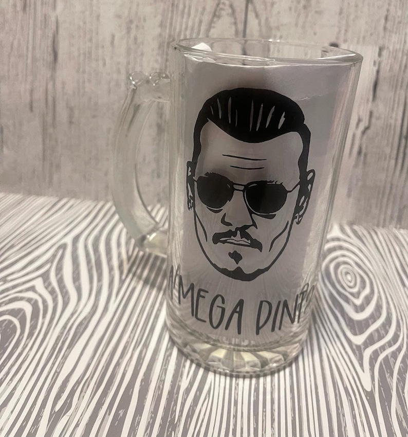Mega Pint, Johnny Depp, Johnny Depp Glass - Etsy