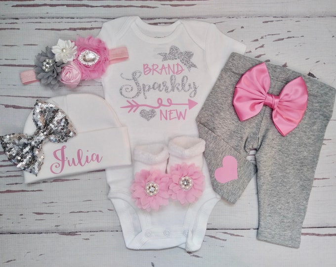 Personalized Baby Girl Outfit Newborn Baby Girl Coming Home Outfit Baby ...