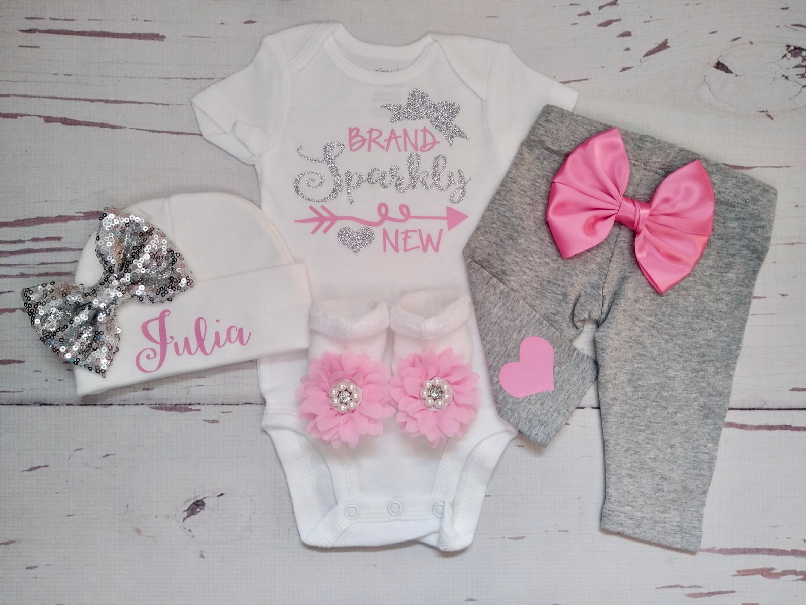 Personalized Baby Girl Outfit Newborn Baby Girl Coming Home Outfit Baby ...