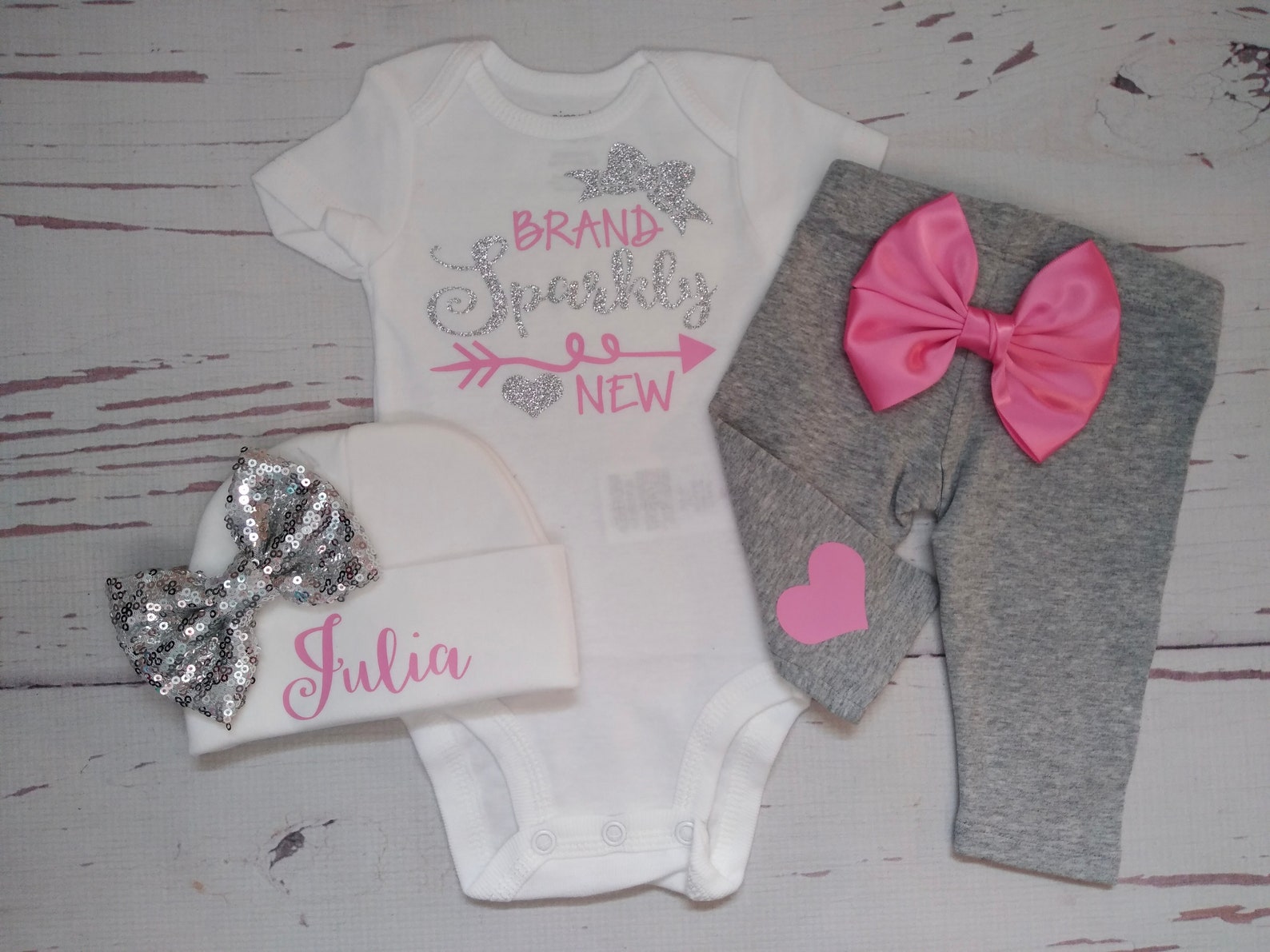 Personalized Baby Girl Outfit Newborn Baby Girl Coming Home Outfit Baby ...