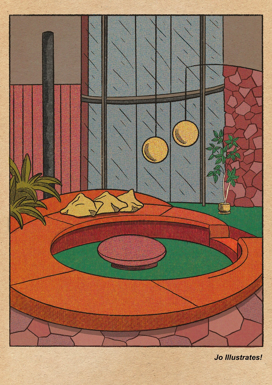 Art Print Retro Interior 2 - Etsy