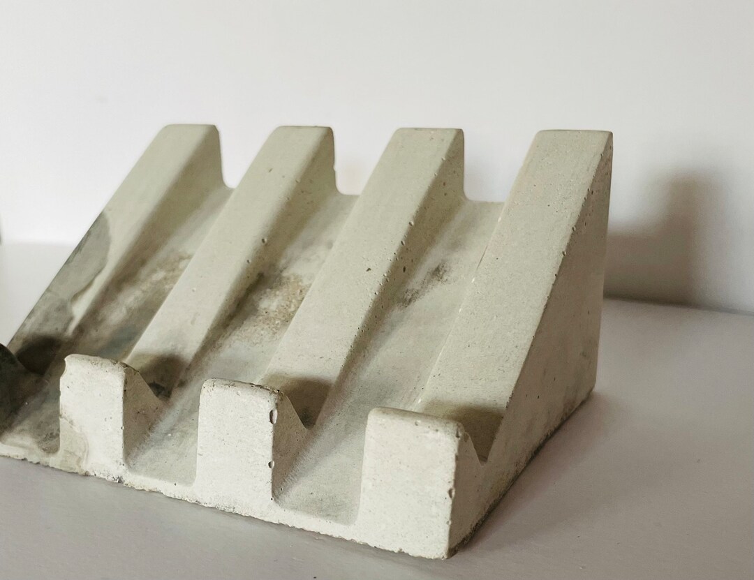 Slanted Grey and White Concrete Soap Dish - Etsy