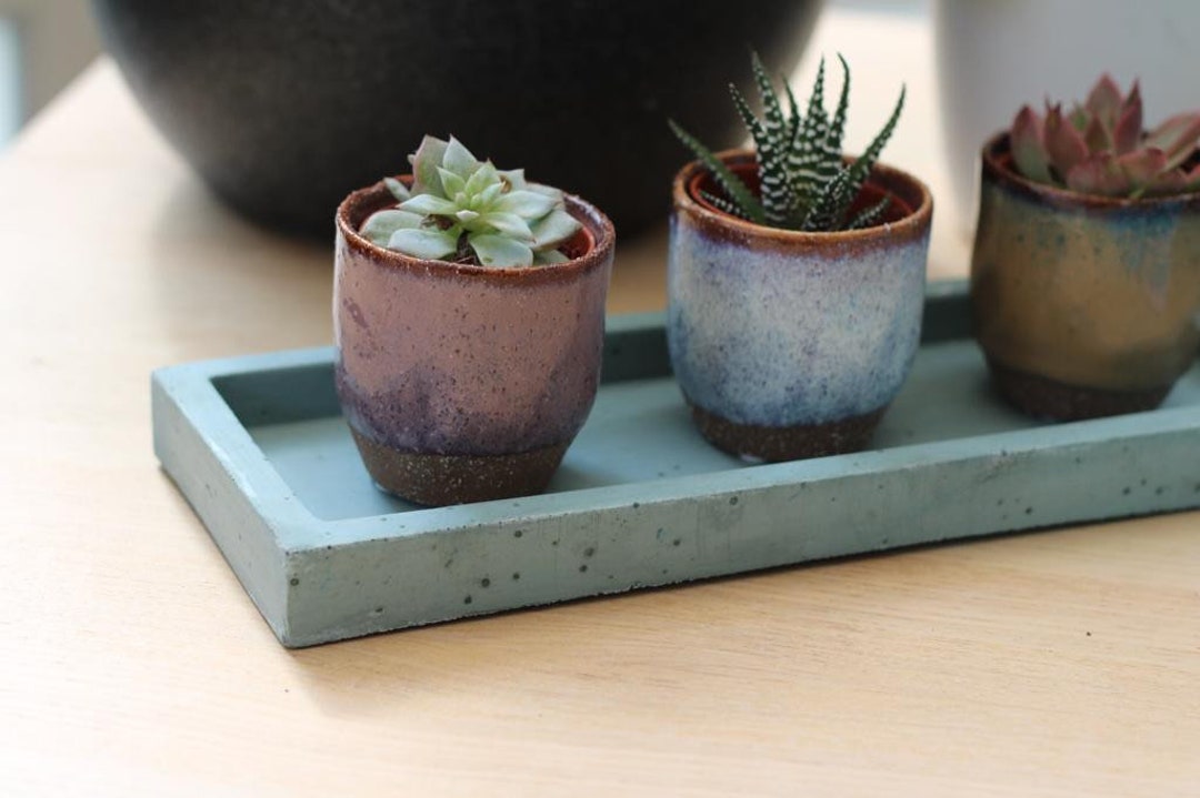IMPERFECT Rectangle Concrete Tray in Green - Etsy UK