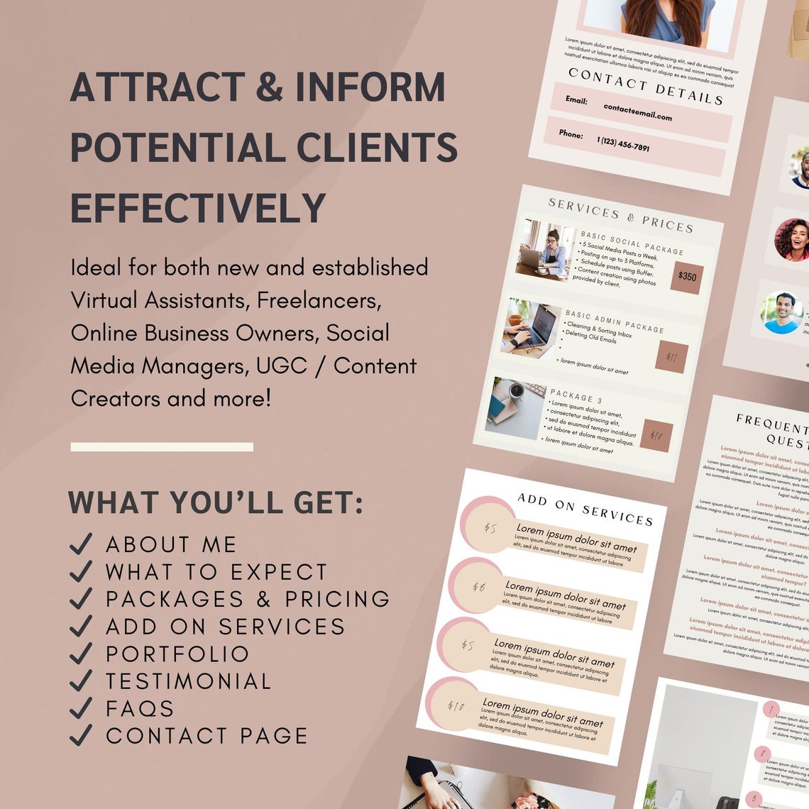 Virtual Assistant Client Template, Client Portfolio Template, Client ...