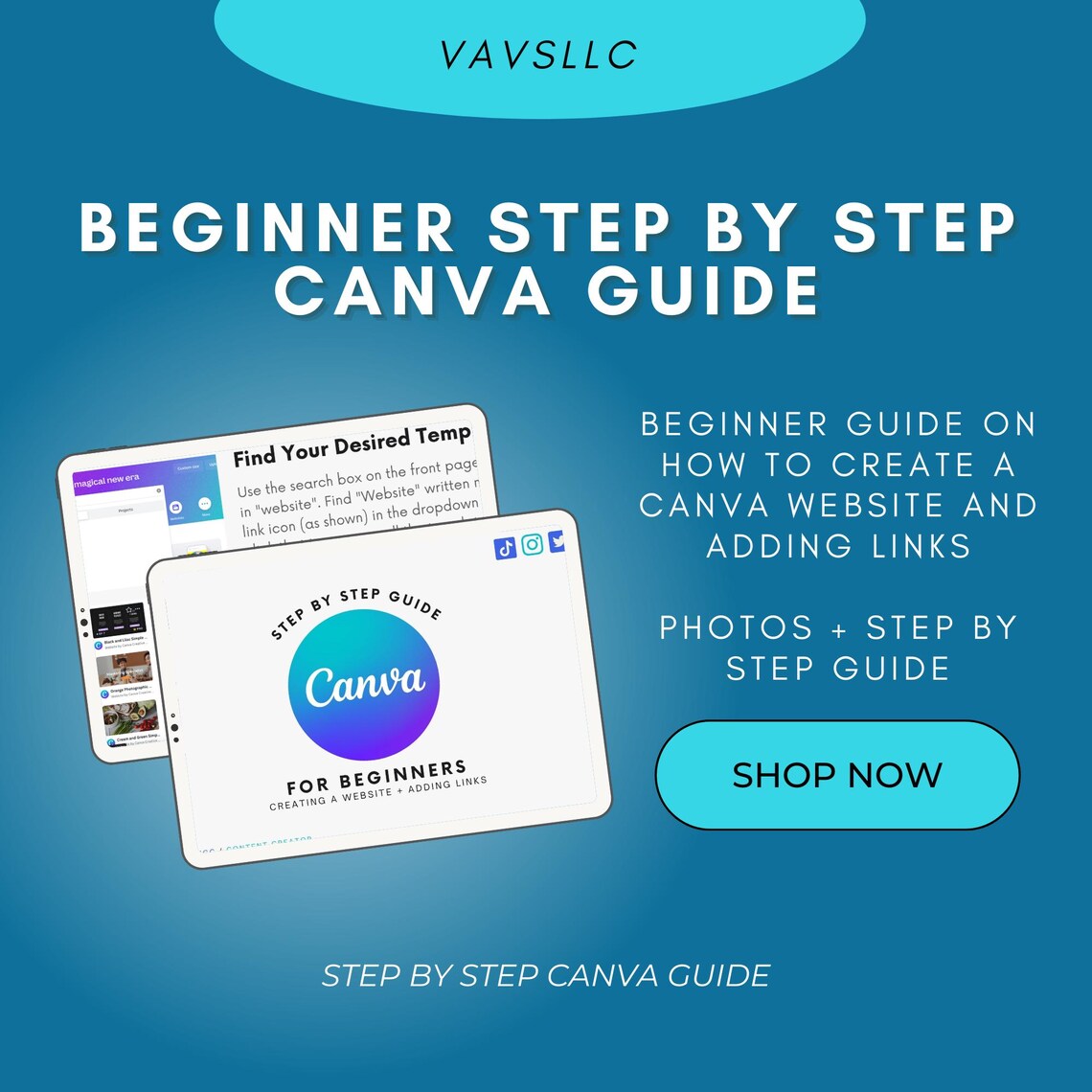 Canva for Beginners Guide - Create A Free Website - Add Links - Canva ...